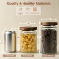 24 OZ Airtight Glass Storage Jar with Bamboo Lid - Vintage Food ...
