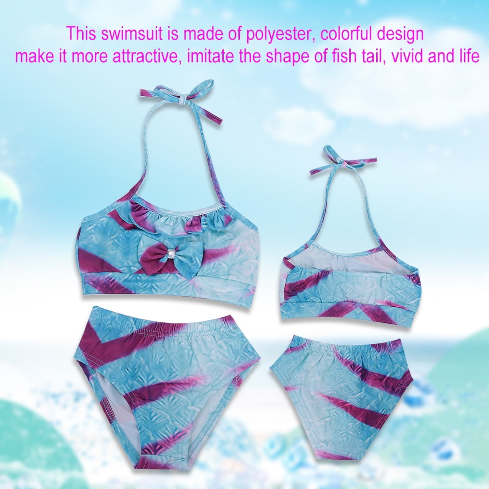 Qiilu Girls 3pcs Swimwear Top Panties Fish Tail Swiming Costume Monofin ...