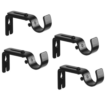 4 Pcs Adjustable Curtain Rod Wall Bracket Stainless Steel Fixings for ...