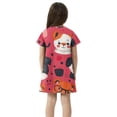 BZSMCE Short Sleeve dress Dress Casual Cotton Dresses-Cartoon Dog Red ...