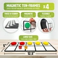 Magnetic Ten Frame Set: 4 Durable Ten-Frames + 50 Colorful Counters + 50 Math Flash Cards + 5 ...