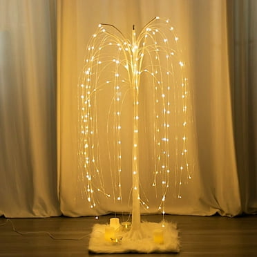 4' LED Lighted White Birch Tree Outdoor Decoration - White Lights ...