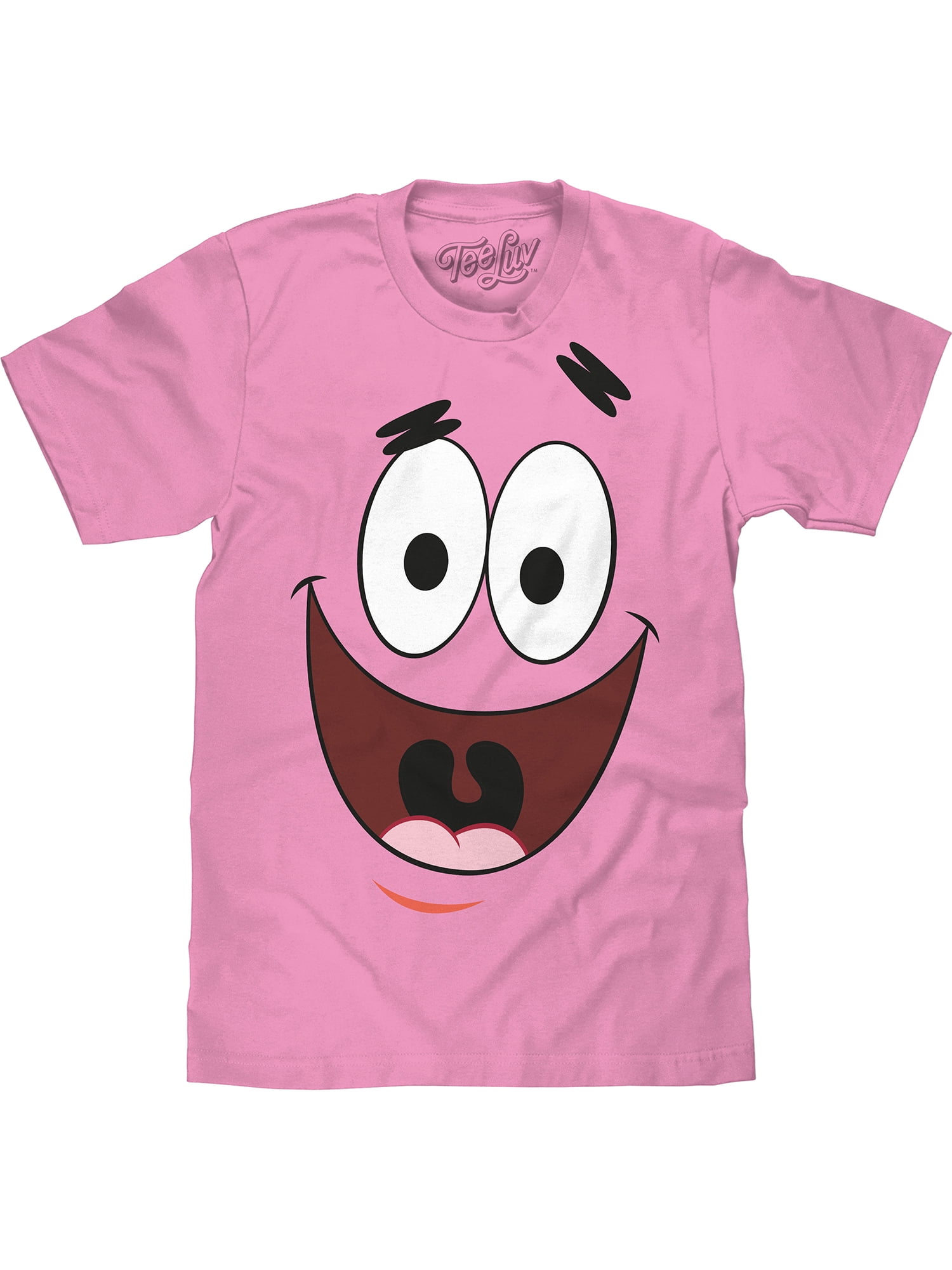 Tee Luv Men's Patrick Star Cartoon Character Face Shirt (L) - Walmart.com