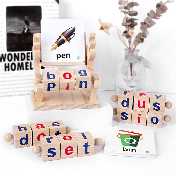 Wooden Short Vowel Pole Spelling Word Game For Preschool Boys And Girls ...