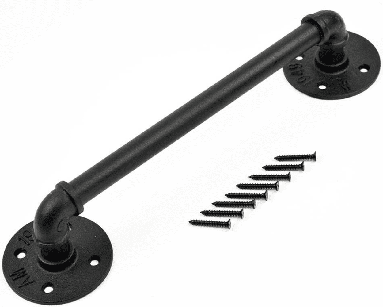 ATT Hardware 12'' Matte Black Iron Industrial Pipe Barn Door Handle ...