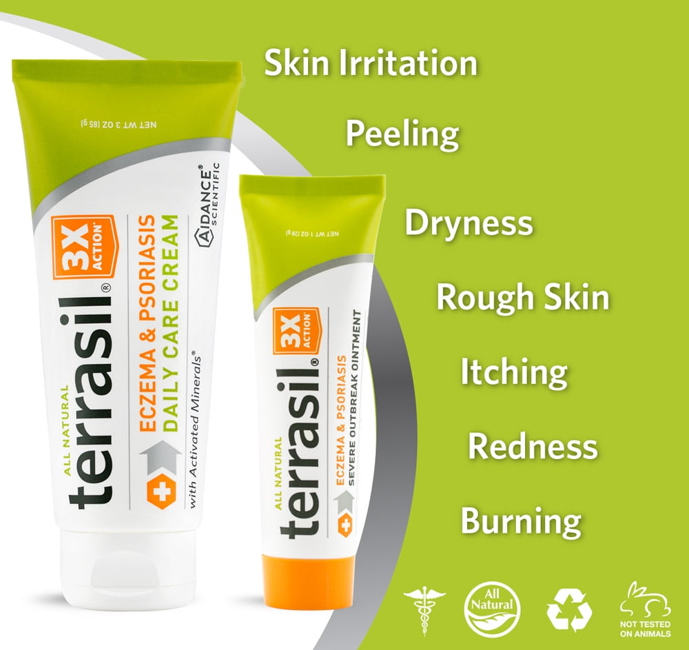 Terrasil® Eczema & Psoriasis 2-Tube Outbreak Ointment and Daily Use ...