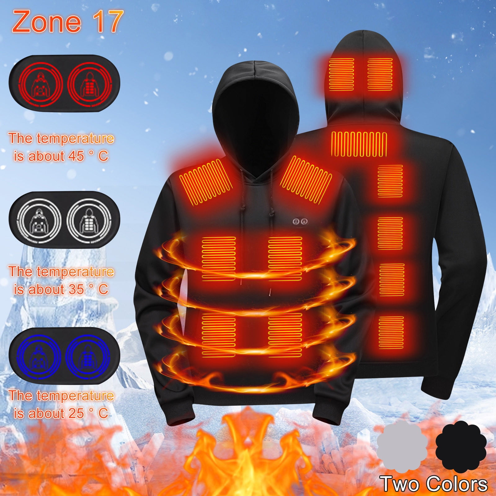 Click here for Lekwk Heated Hoodie For Men Drawstring Hooded Swea... prices