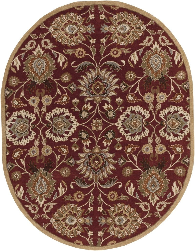 Mark&Day Area Rugs, 6x9 Eckville Traditional Burgundy Oval Area Rug (6 ...
