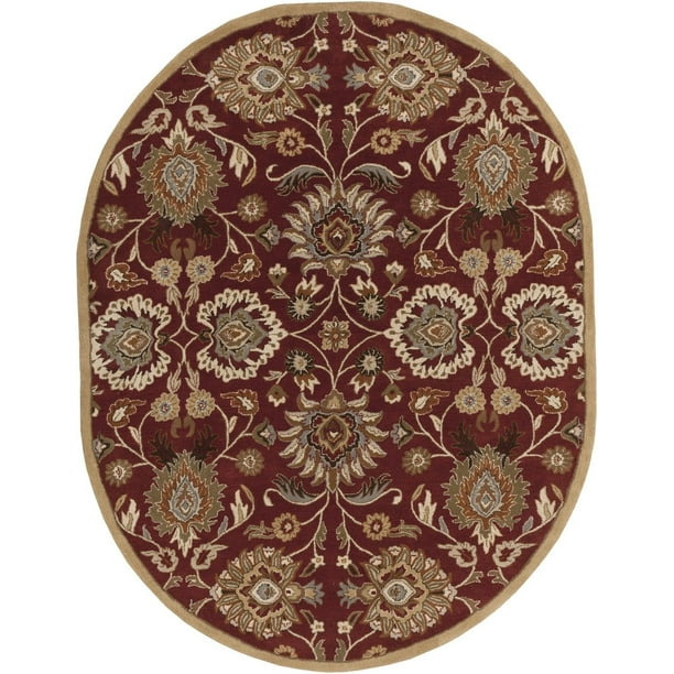 Mark&Day Area Rugs, 6x9 Eckville Traditional Burgundy Oval Area Rug (6 ...
