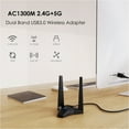 AC1300 Wireless Adapter, Dual Band USB3.0 WiFi Adapter, MU-MIMO for ...