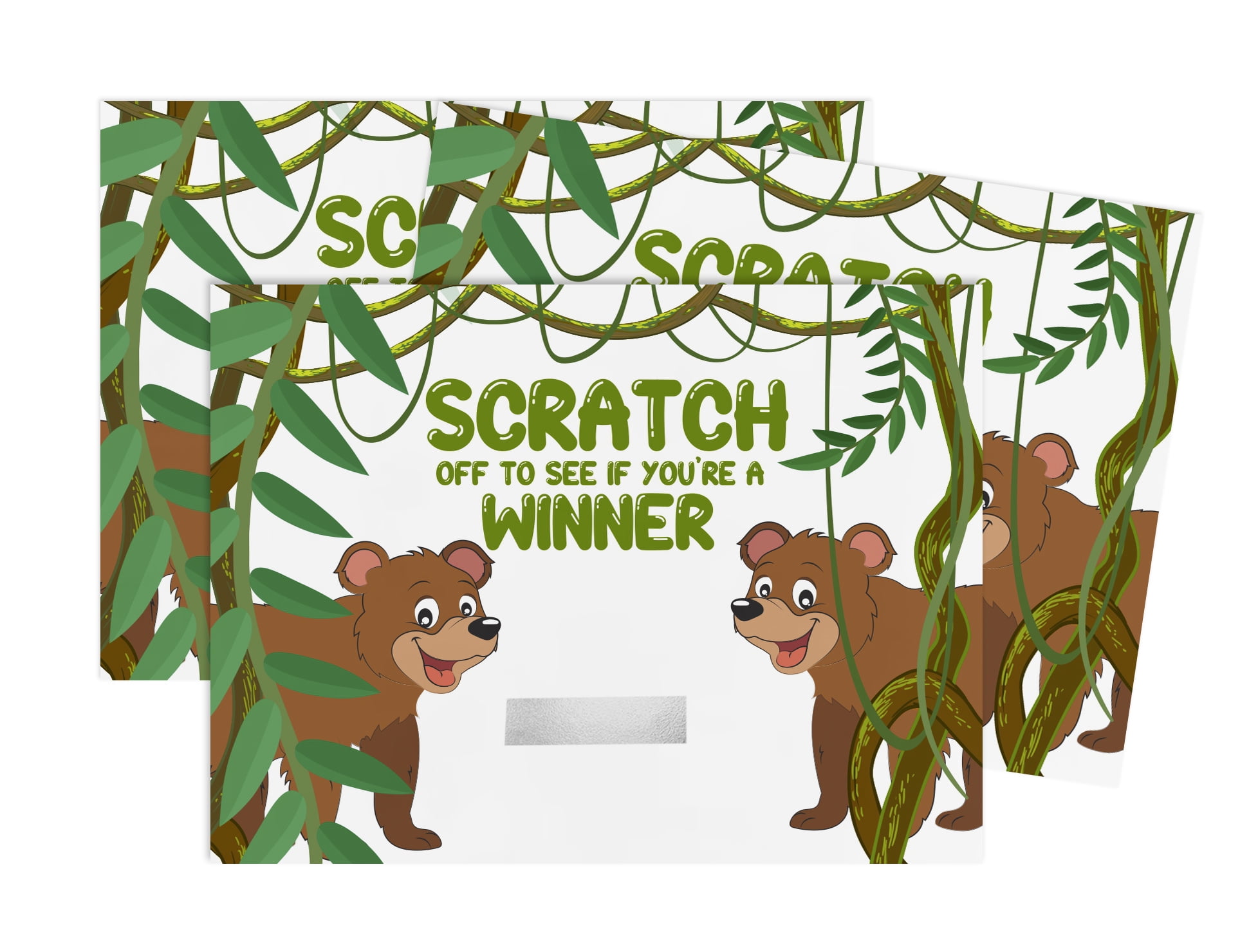 Inkdotpot Boy / Girl Baby Shower Scratch Cards, Pack Of 30, Jungle ...