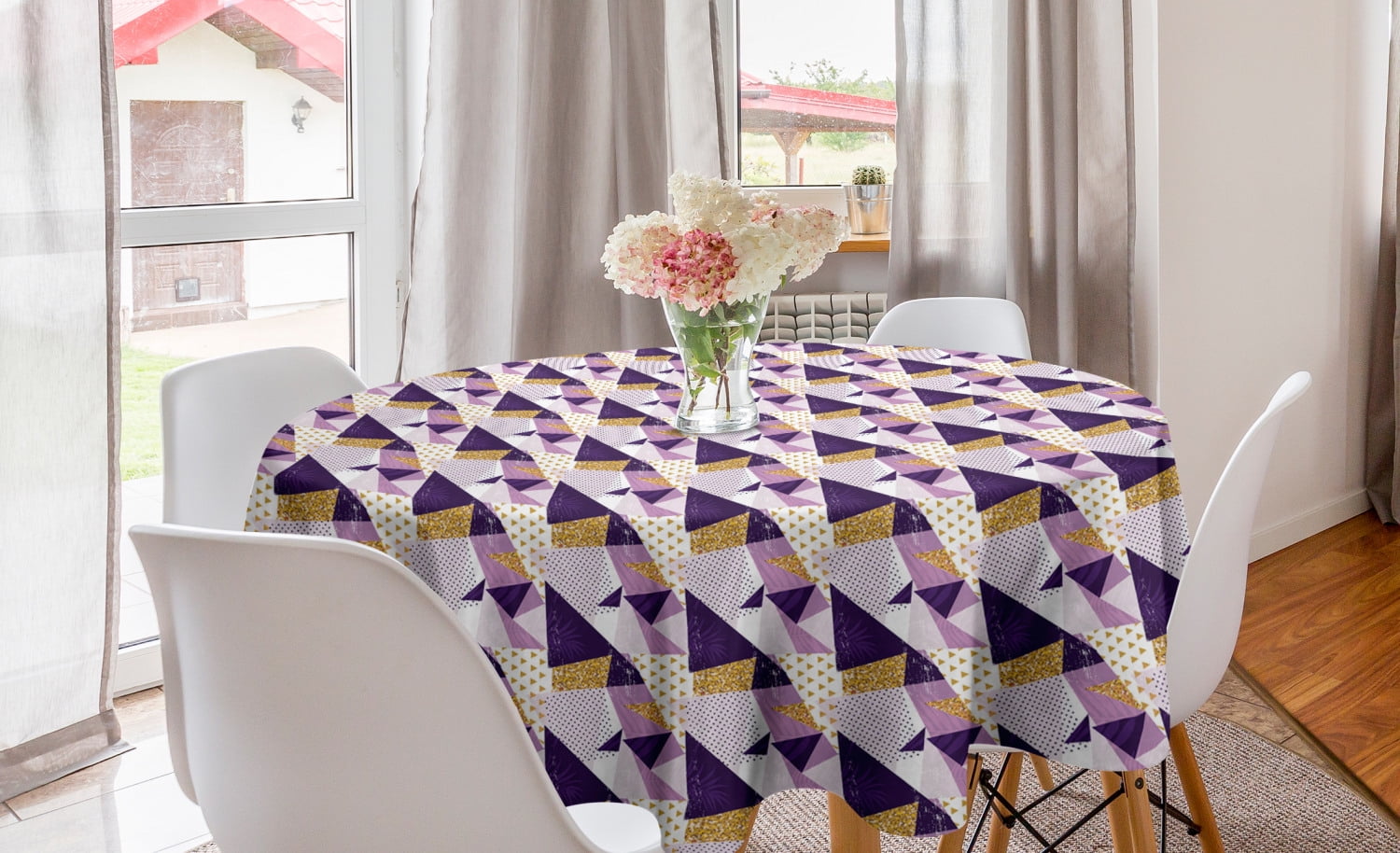 Geometric Round Tablecloth, Composition of Triangles and Other Shapes ...