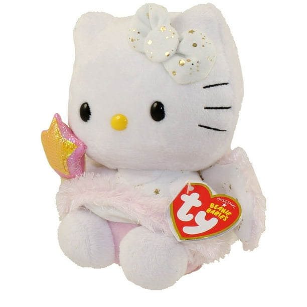 TY Beanie Baby - HELLO KITTY ( GOLD ANGEL ) ( w/ wings & pink trimmed ...