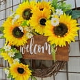 Cevemin 1 Pcs Simulation Sunflower Wreath - Cloth Welcome Door ...
