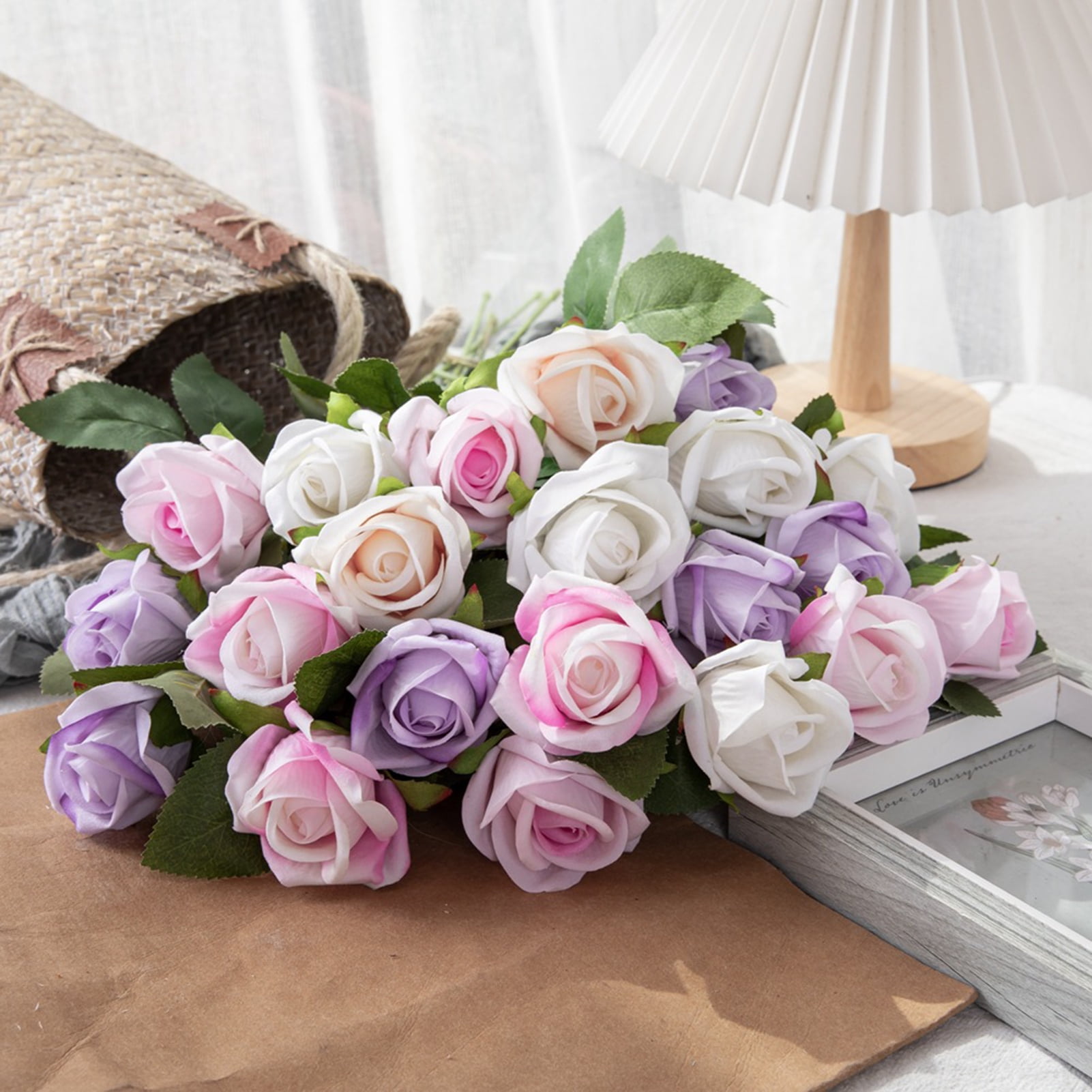 Hesroicy 2 Branches Artificial Flowers Anti-fading Realistic Not Wither ...
