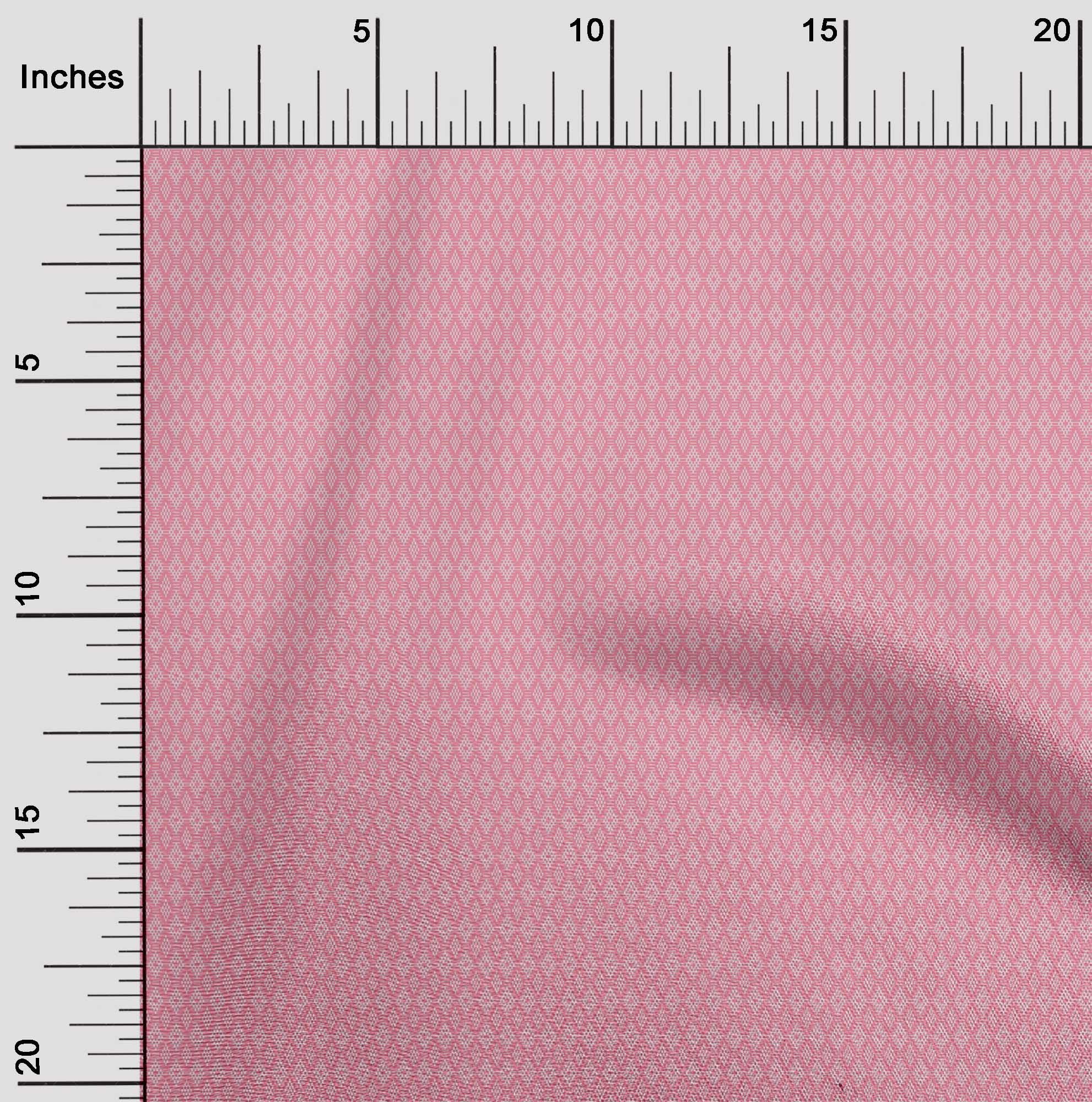 oneOone Viscose Chiffon Medium Pink Fabric Diamond Shape Geometric ...