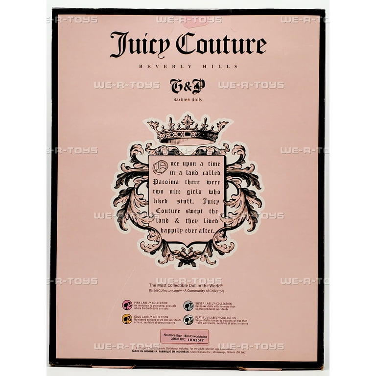 Juicy Couture Beverly Hills G&P Barbie Doll Giftset Gold Juicy Couture Beverly Hills G&P Barbie Doll Giftset Gold