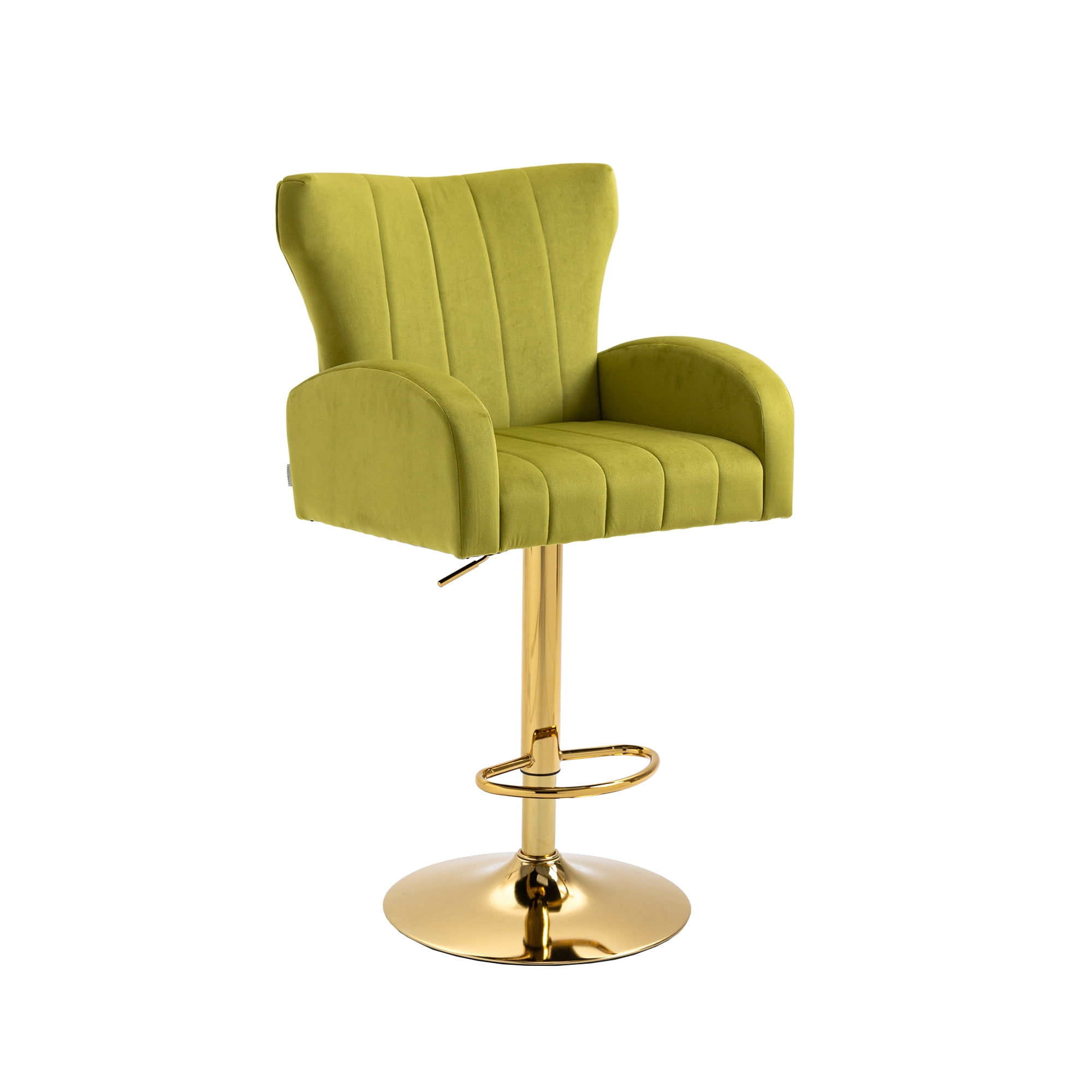 Adjustable Swivel Bar Stool, Velvet Counter Height Dining Chair, Modern ...