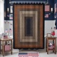 Abstract Geometric Square Shower Curtain for Bathroom, Black Brown Wood ...