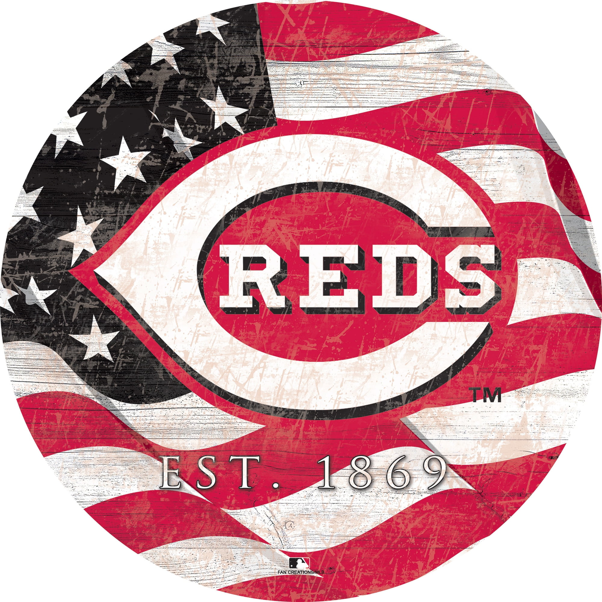 Cincinnati Reds 12" Team Color Flag Sign - Walmart.com - Walmart.com