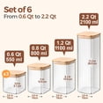 Square Glass Food Storage Containers 0.6Qt*3/0.8Qt*1/1.2Qt*1/2.2Qt*1 ...