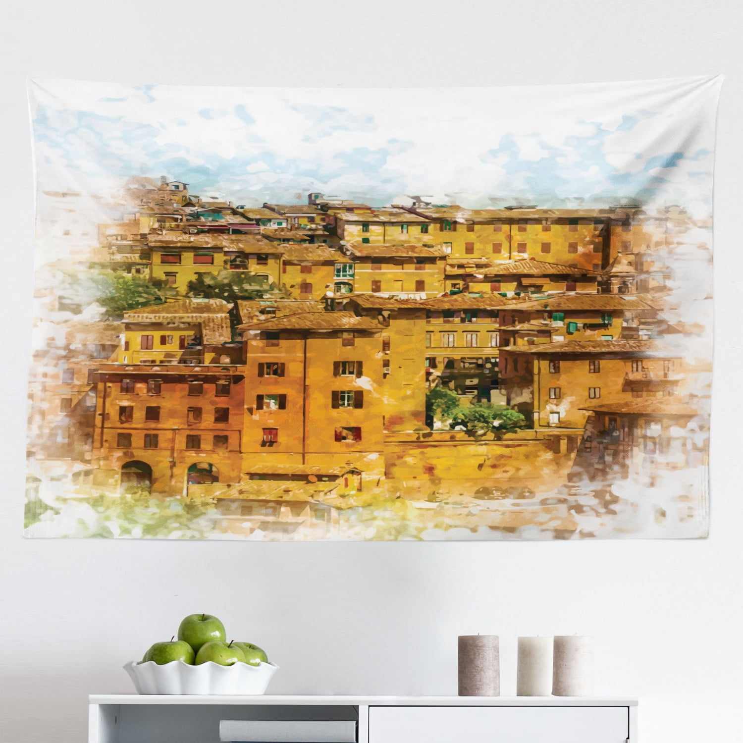Italian Tapestry, Rural Landscape of European Mediterranean Old House ...