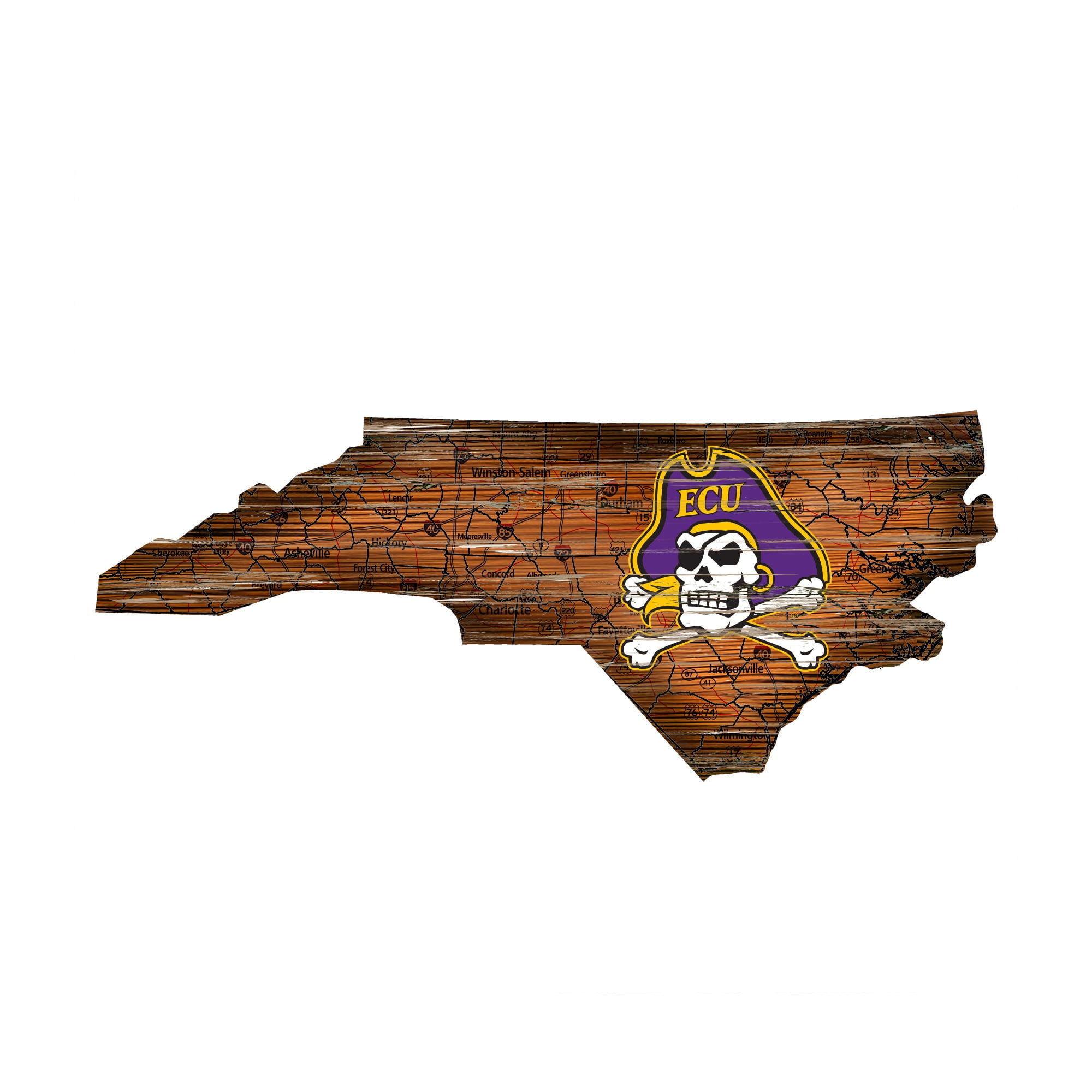 ECU Pirates 23.5" x 23.5" Distressed State with Logo Sign - Walmart.com