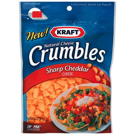 Kraft Natural Cheese: Sharp Cheddar Cheese Crumbles, 8 Oz - Walmart.com