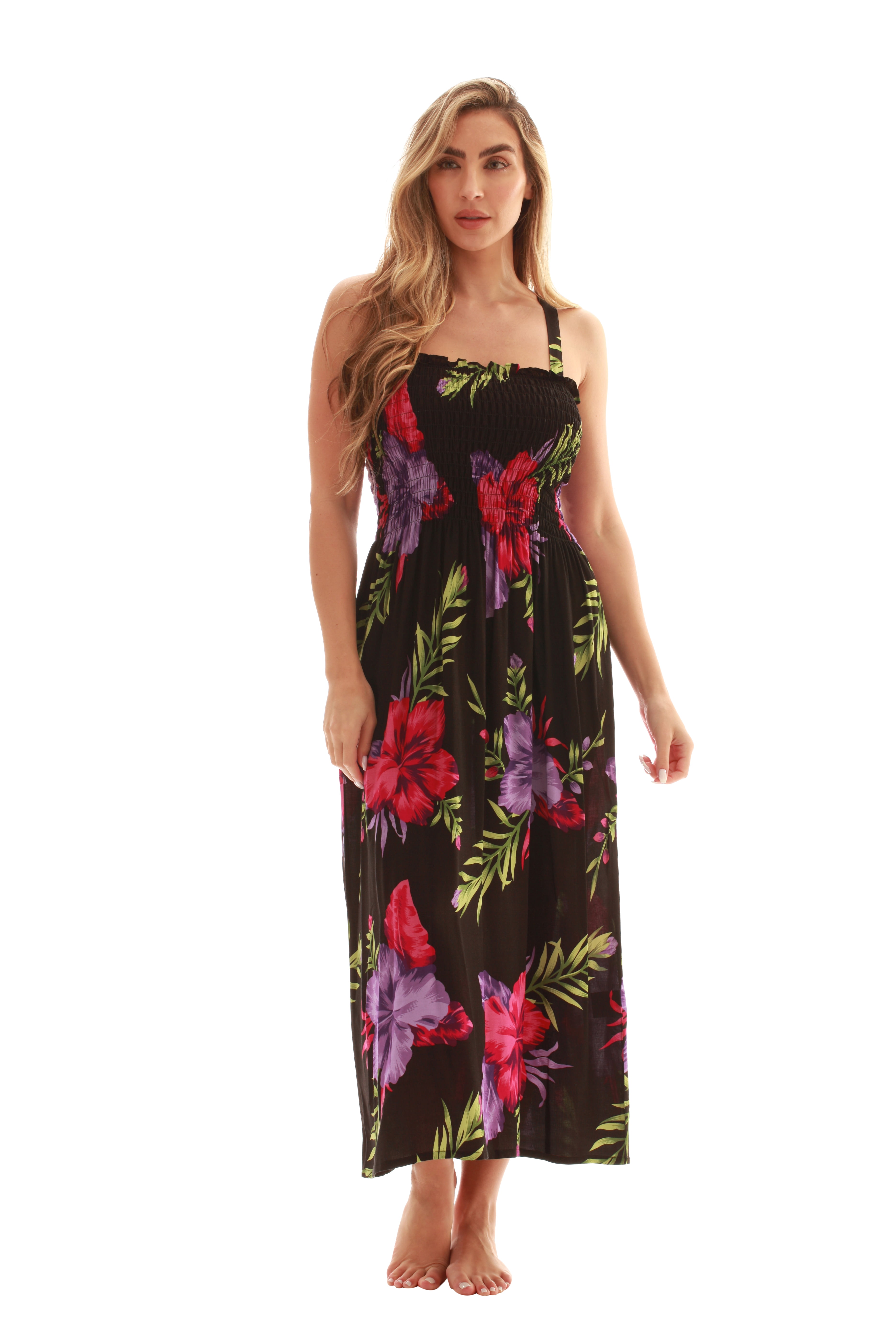 Just Love Floral Print Tube Sundress Swimwear Cover Up Summer Dress for ...