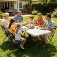QIUXUJ-4FT Matte Outdoor Tablecloth, Durable Stain Resistant Picnic ...