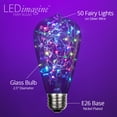 LEDimagine ST64 Fairy Light Bulb, 50 Multicolor Color Changing LED ...