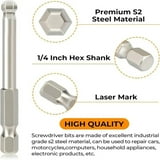 20Pcs Ball End Hex Head Allen Wrench Screwdriver Bit Set,1/4" Hex Shank ...