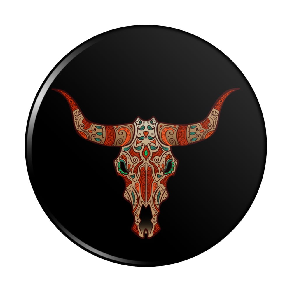 Bull Skull Day Of The Dead Kitchen Refrigerator Locker Button Magnet ...