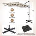Costway 11 x 9 FT Cantilever Patio Umbrella with 360° Rotation Easy ...