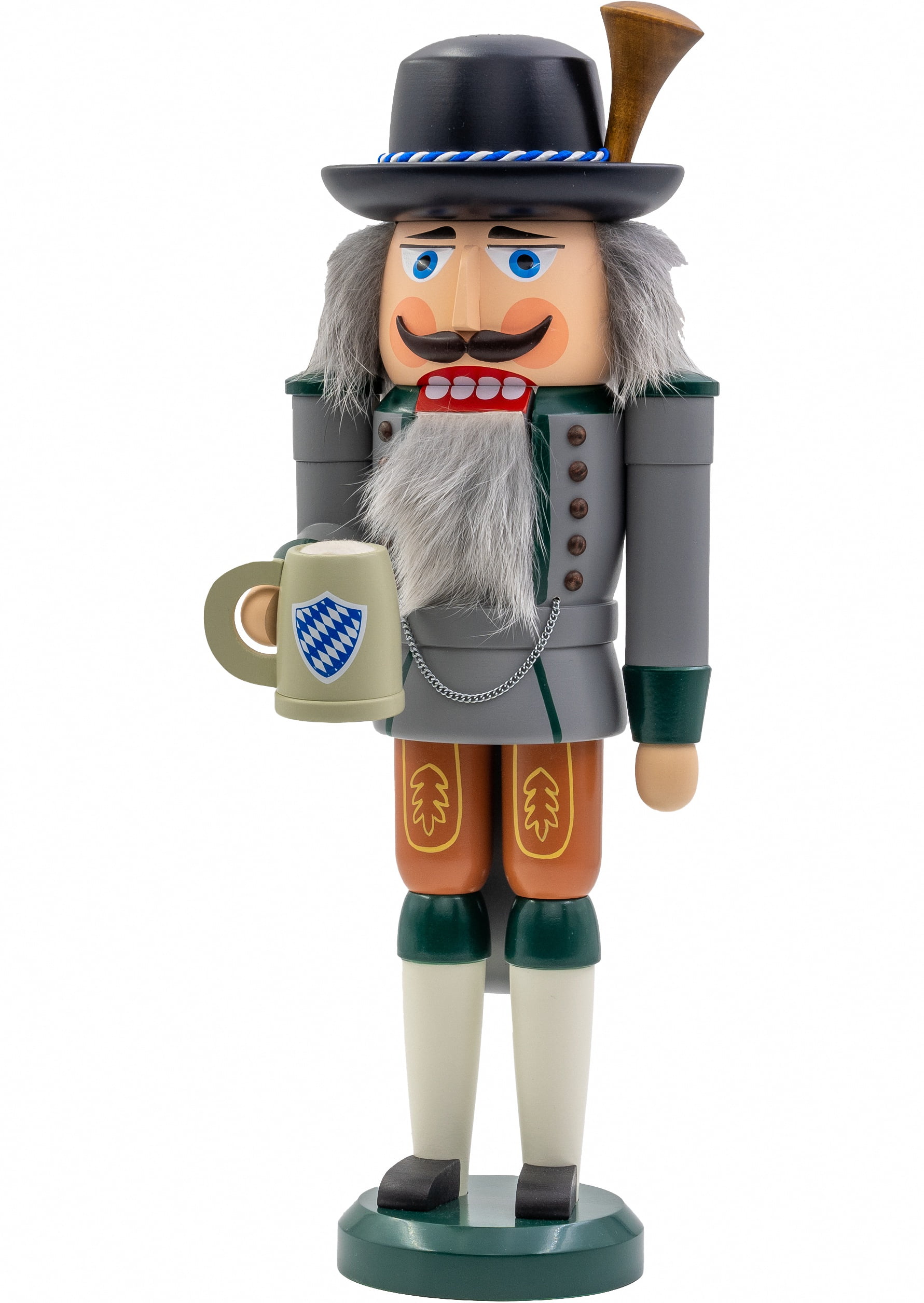 German nutcracker Bavarian on Oktoberfest, height 38 cm / 15 inch, original Erzgebirge by ...