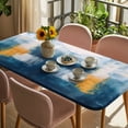 Blue Yellow Fitted Rectangle Tablecloth 30" x 60" Abstract Oil Painting ...