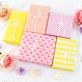 100 Sheets Yellow Pink Tissue Paper Bulk, Dots Star Twill Stripes ...