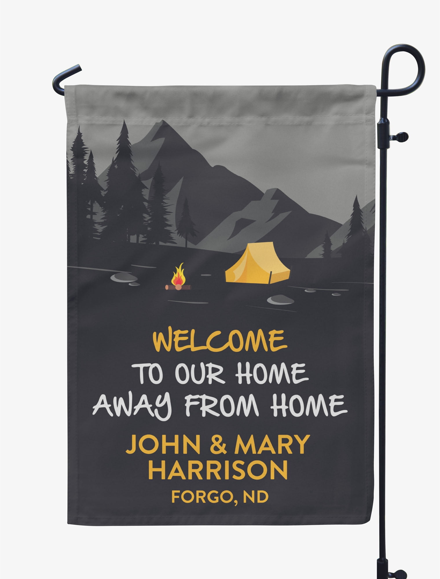 Printtoo Grey Welcome To Our Home Away From Home Campsite Camping Flags ...