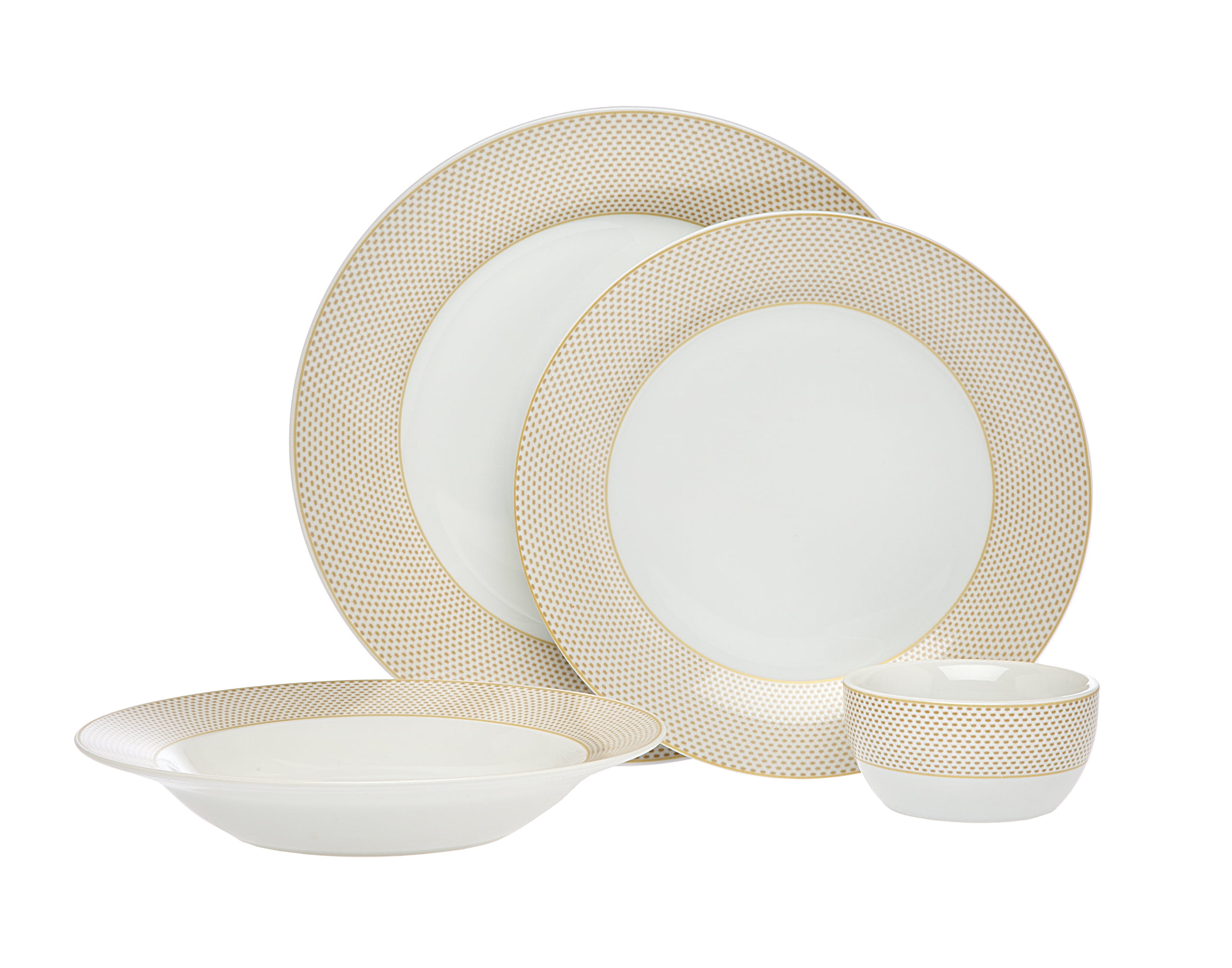 Godinger 16 pc Gustav Dinnerware set gold - Walmart.com