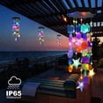 Toodour Solar Wind Chimes with Colorful Seashells Waterproof Outdoor ...