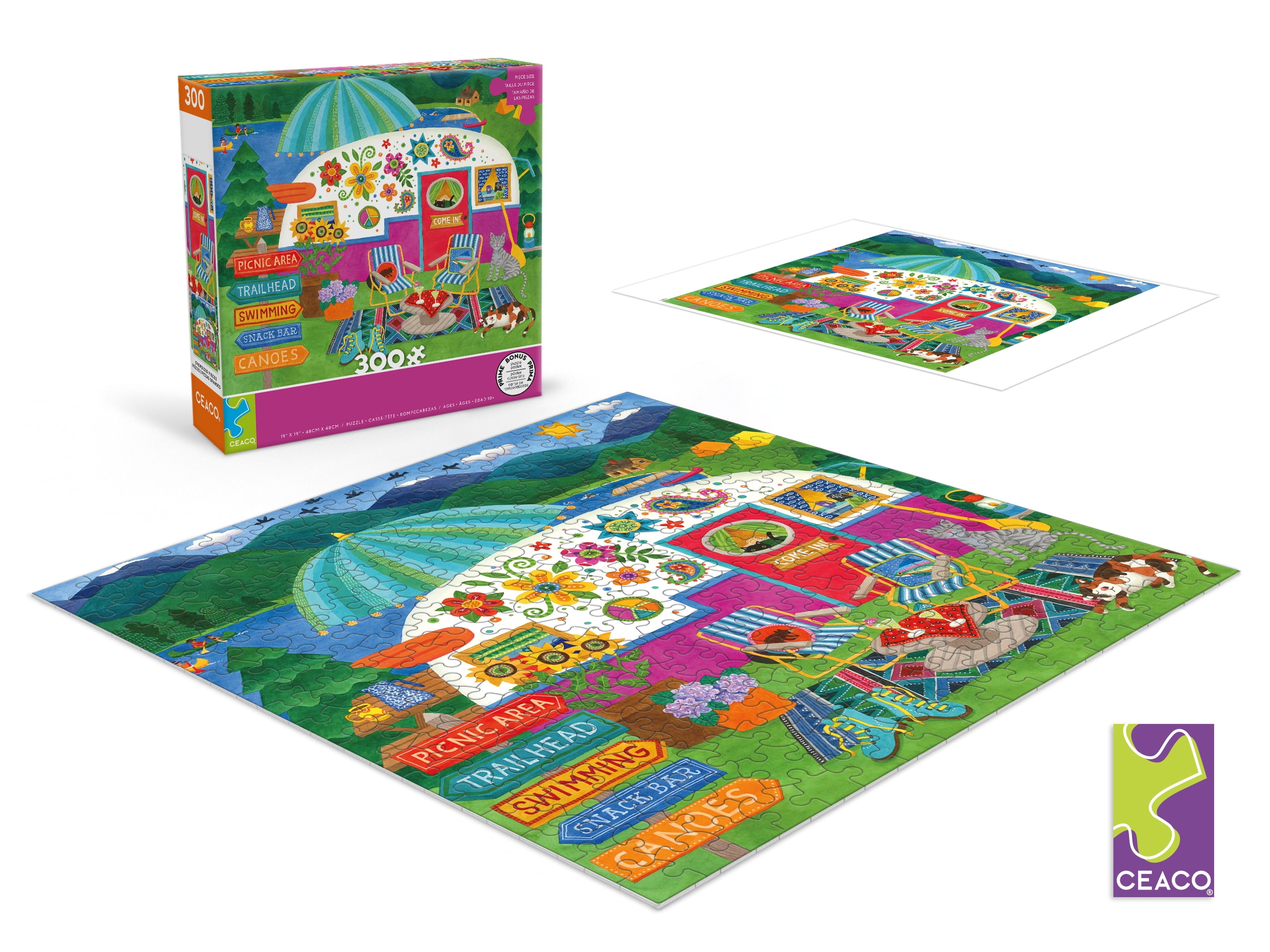 Buy Ceaco - Happy Camper - Lake Camper - 300 Piece Interlocking Jigsaw ...