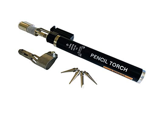 8" Butane Pencil Torch with Tips (Push Button Piezo Igniter) - Walmart.com