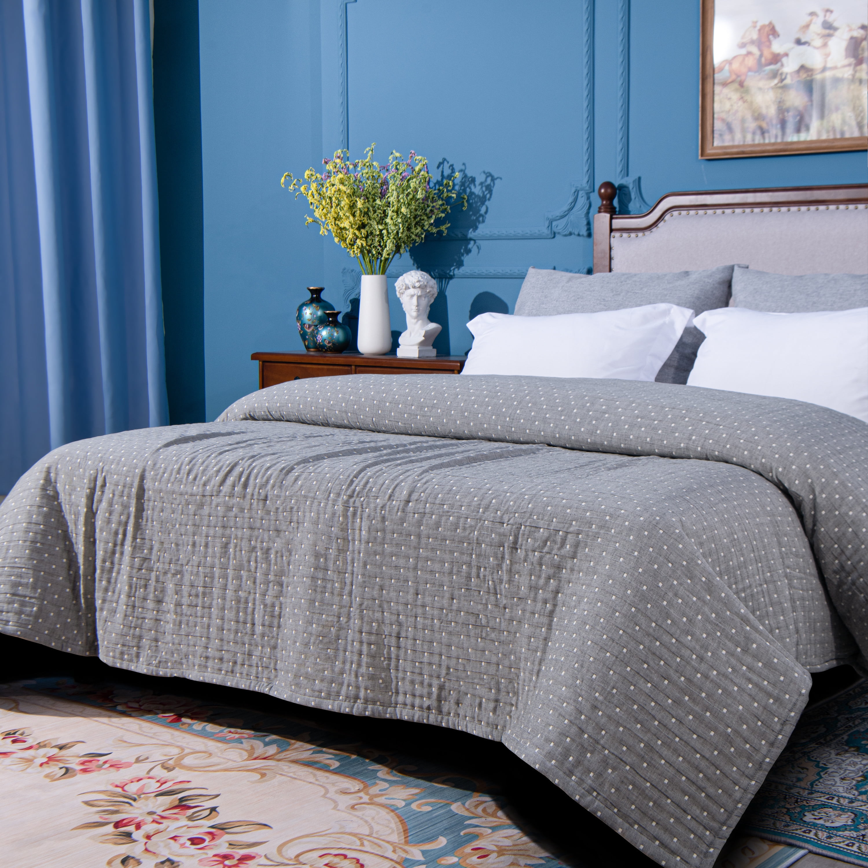 FLXXIE 3 Layers Cotton Ultra Soft Bed Blanket, Lightweight and ...