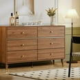 MIDODO 6 Drawer Dresser with 4 Foldable Drawer Dividers, Wood Mid ...