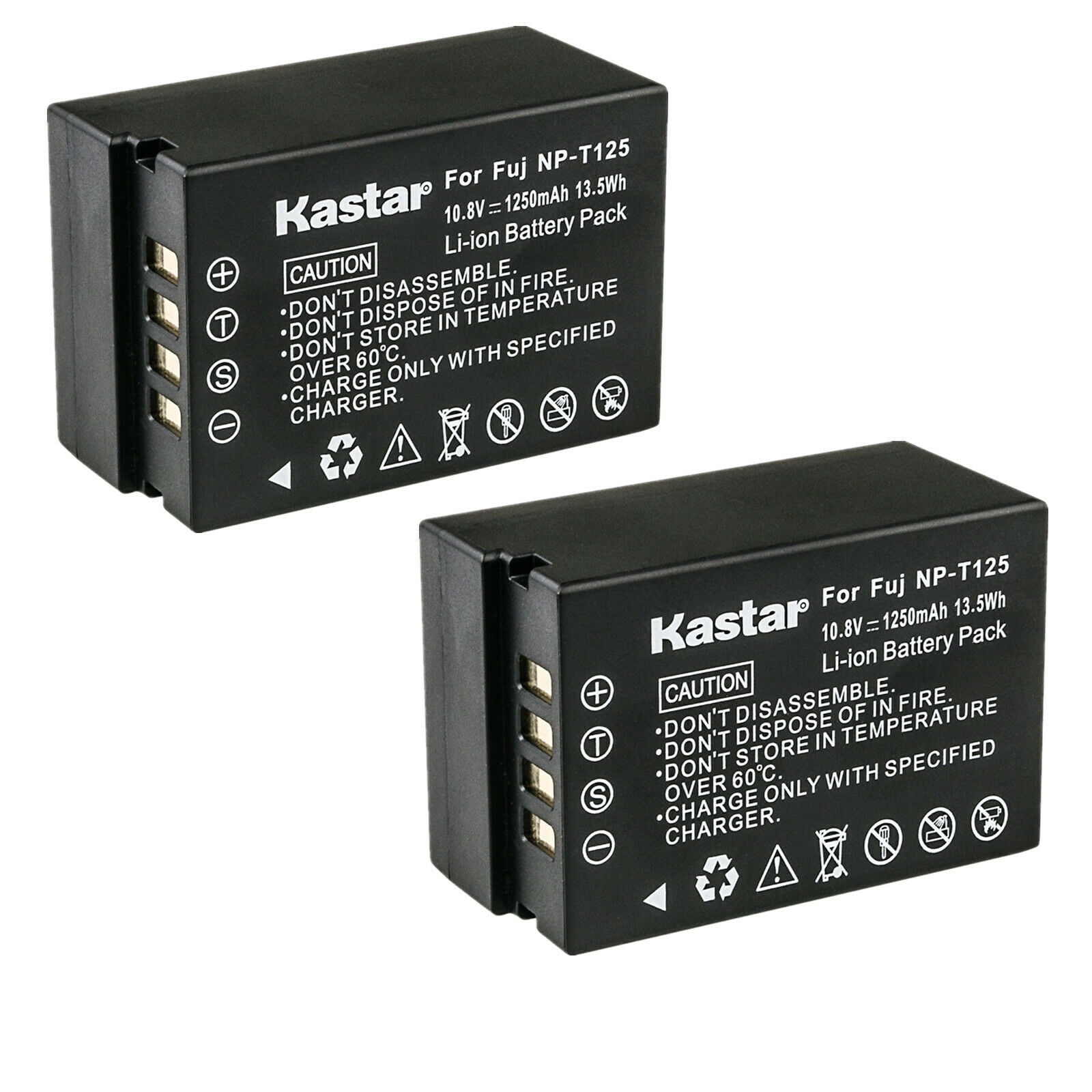 Kastar FNP-T125 Battery 2-Pack Replacement for Fujifilm NP-T125 NPT125 ...