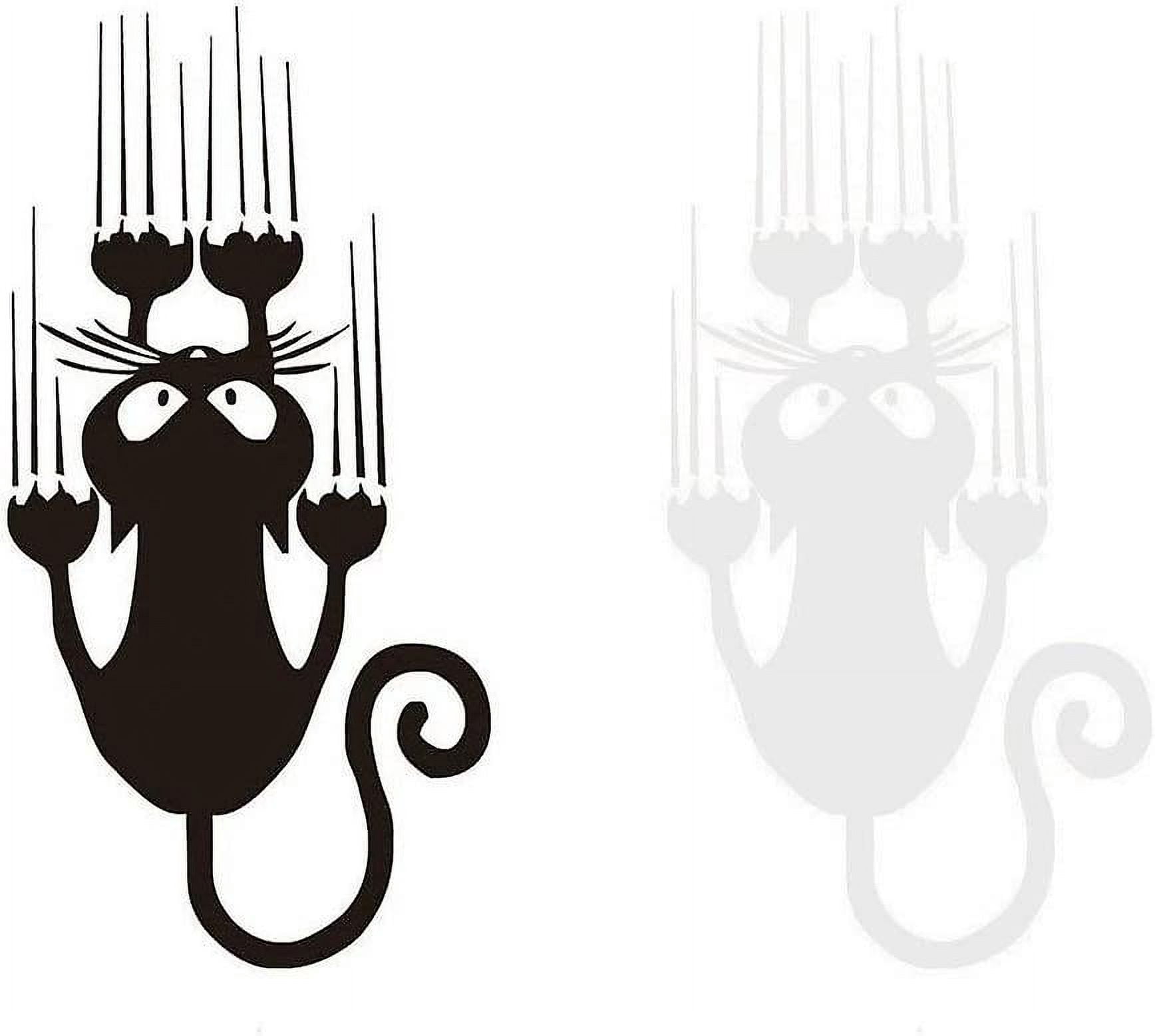 Funny Cute Black And White Cat Shaped Car Stickers Falling With Cat's ...