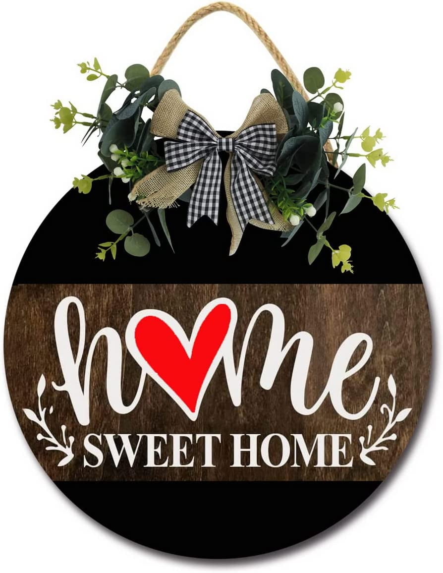 Eveokoki 12" Home Sweet Home Sign for Front Door Outside Funny Porch ...
