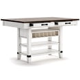 Ashley Furniture, Counter Height Dining Table, 60"x40", White & Brown ...