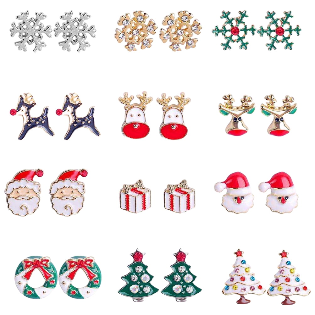Click here for Cosmobetty 12 Pairs Christmas Earring Studs Women... prices