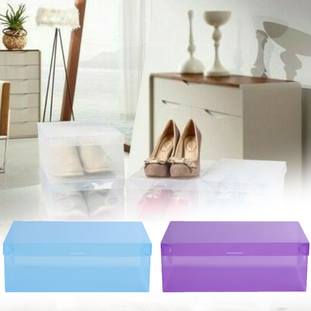 Cdar Transparent Stackable Drawer Shoe Box Organizer Plastic Shoes ...